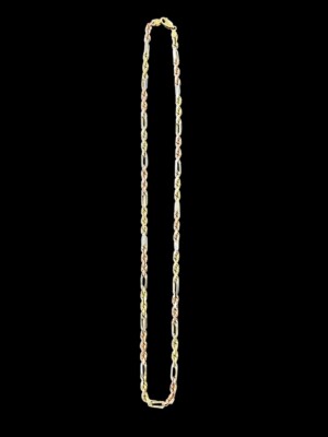 14K Tri-Color Gold Milano Rope Interlocking Bar Link Chain 22.5" Nec ...