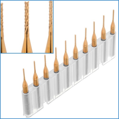 10pc 1mm Carbide Corn Milling Cutter 3.175mm Shank Drill Bit Tungsten ...