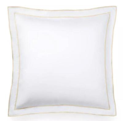 Ralph Lauren Spencer Clay Tan Border White 26" x 26" Sateen EURO Sham ...