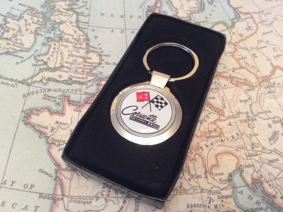 Chrome Keyring With Printed Corvette Logo | eBay Australia