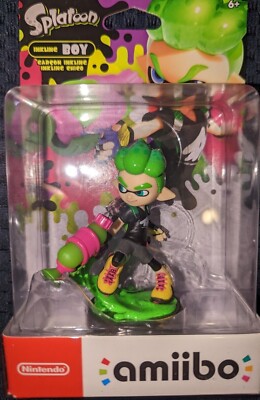 Nintendo Amiibo Inkling Boy Neon Green |BRAND NEW FACTORY SEALED ...