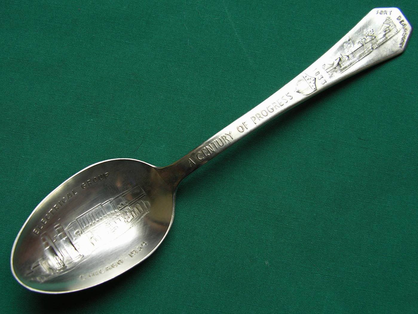 Century of Progress silverplate century "Hall of Science" Souvenir ...