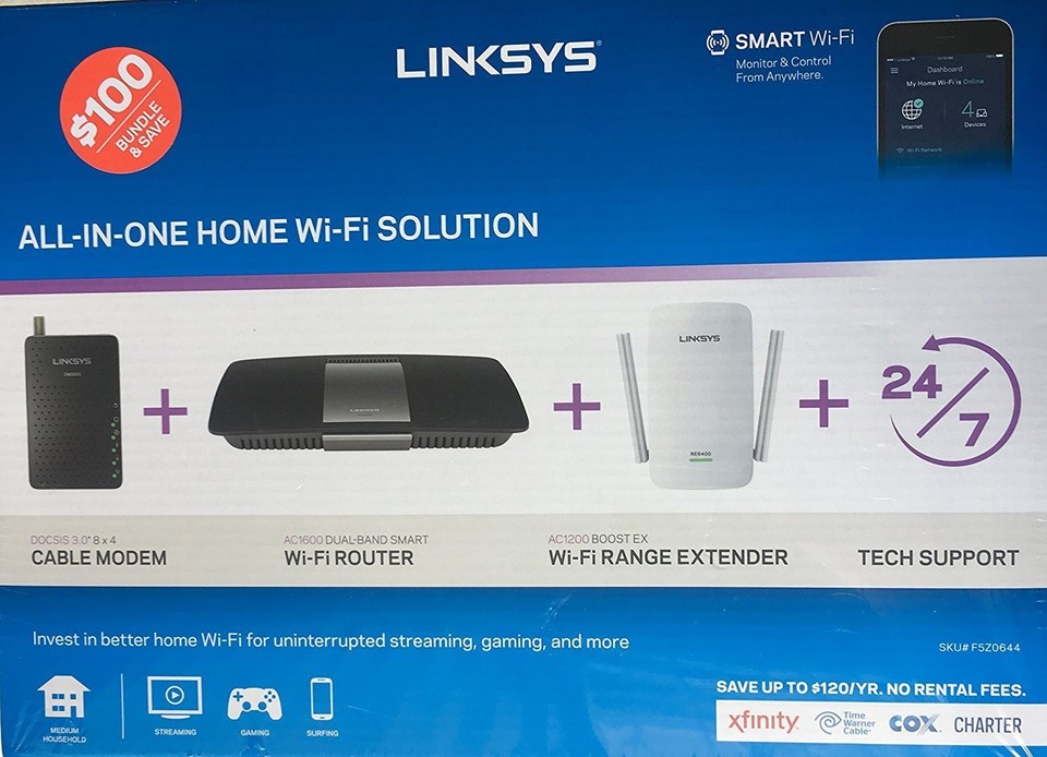 Linksys AC1600 Dual-Band Smart WiFi Router with AC1200 BOOST (F5Z0644 ...