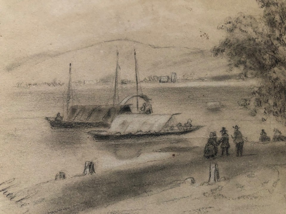 Dessin original au crayon Le Malherbe 31 Xbre 1873 bateaux | eBay