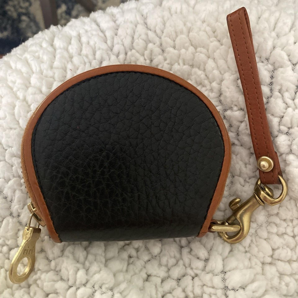 Vintage Dooney & Bourke All Weather Leather Coin Purse D&B Big Duck Zip ...