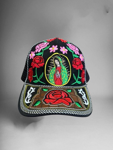 Gorra Vaquera La Virgen Cachucha Vaquera Western Trucker Cap Flowers ...