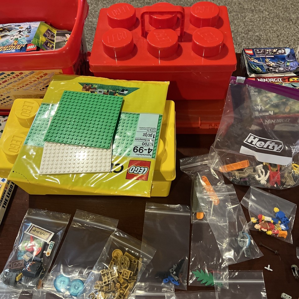 GIGANTIC LEGO LOT COLORS AND ACCESSORIES SEPARATED, STORAGE, MANUALS ...