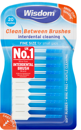 Wisdom Clean Between Interdental Brushes - pack of 20 - FINE BLUE ...