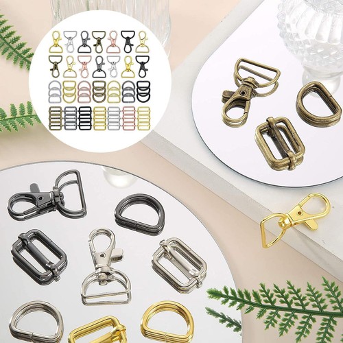 56Pcs Metal Swivel Snaps Hooks and Slide Buckle Lanyard Snap Hooks DIY ...