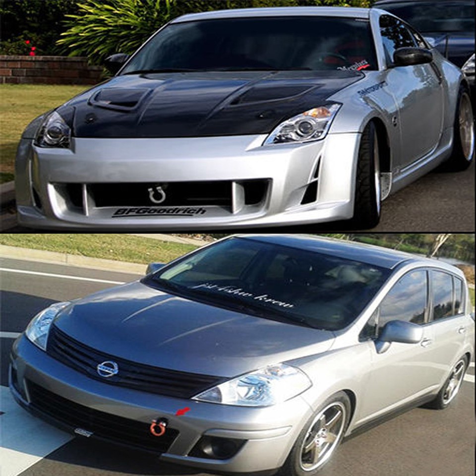 SILVER Heavy Duty Screw On Type Front & Rear Tow Hook for NISSAN 03-05 ...