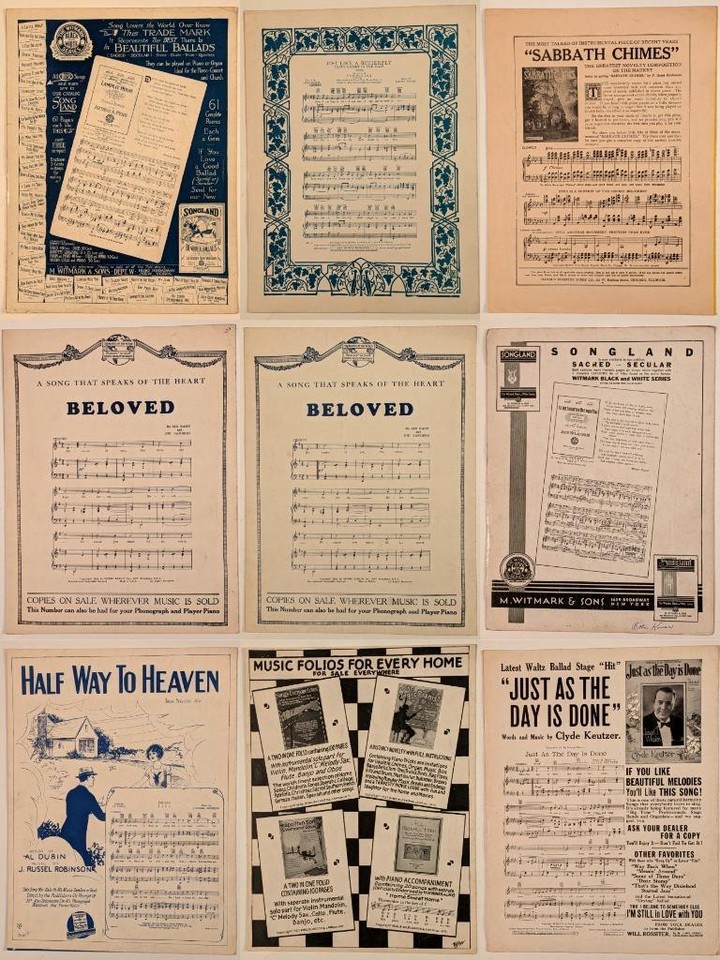 1920s, 1930s Male Vocalists, etc. - Mixed Lot of 9 Vintage Sheet Music ...