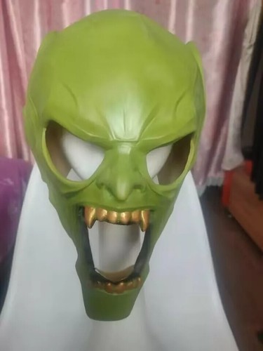 Scary Green Goblin Mask Superhero Helmet Latex Mask Halloween Cosplay ...