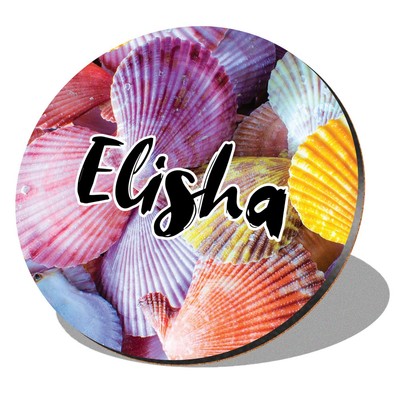 1 x Round Coaster - Name Elisha Sea Shells Lettering #264653 | eBay UK