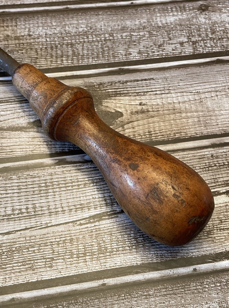 Antique Wood Handle 15 ½” Flat Head Screwdriver Vintage Tool | eBay