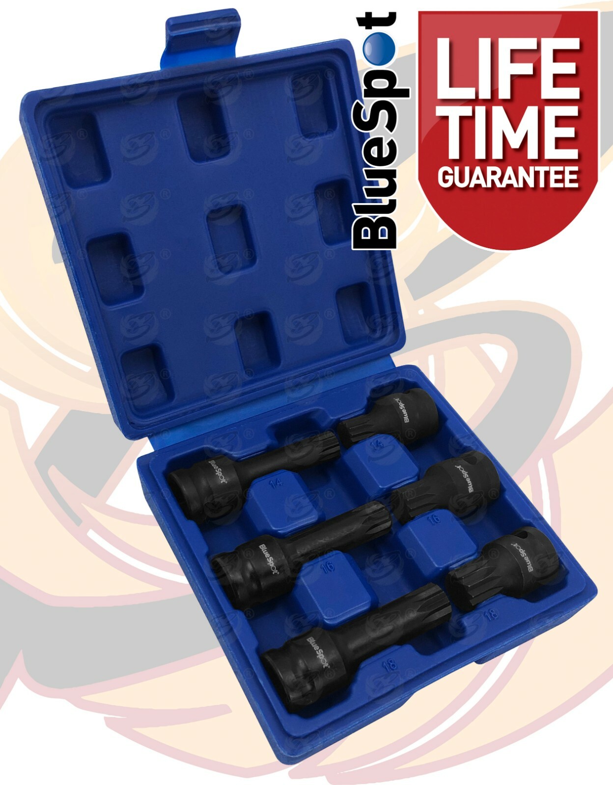 1/2" IMPACT Spline Bit Sockets M14 M16 M18 DEEP SHALLOW Triple Square ...