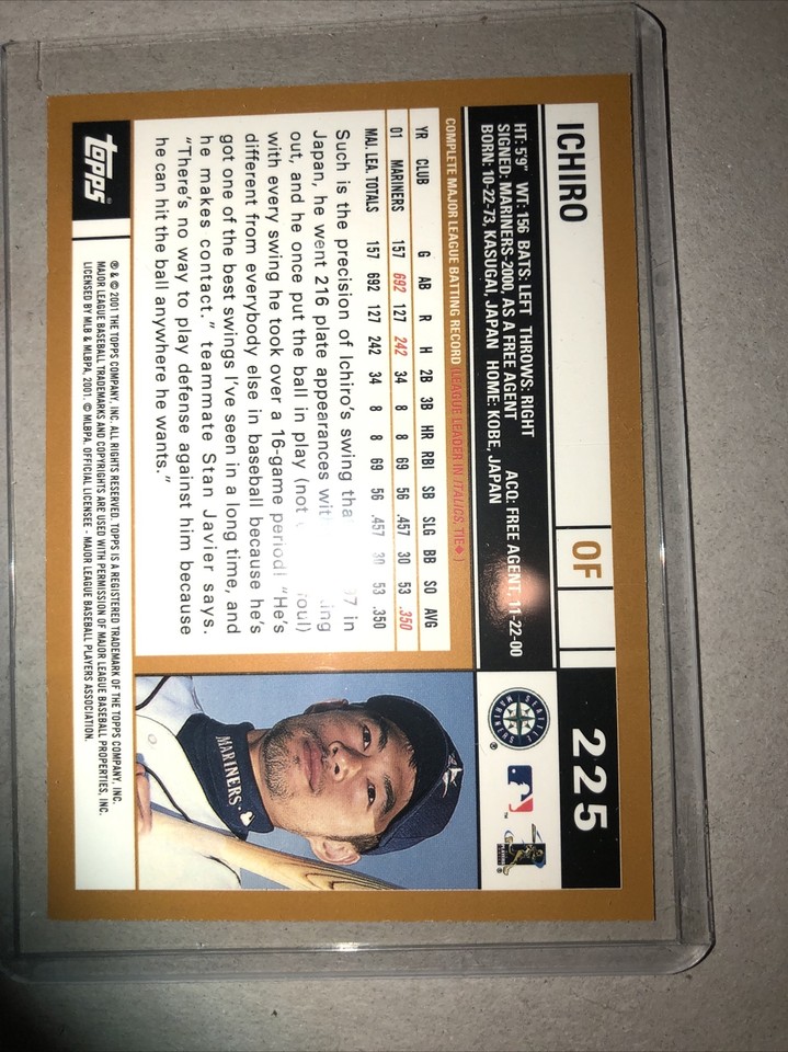 Ichiro 2002 Topps 225 All Star Rookie Cup Card Mariners Nice! | eBay