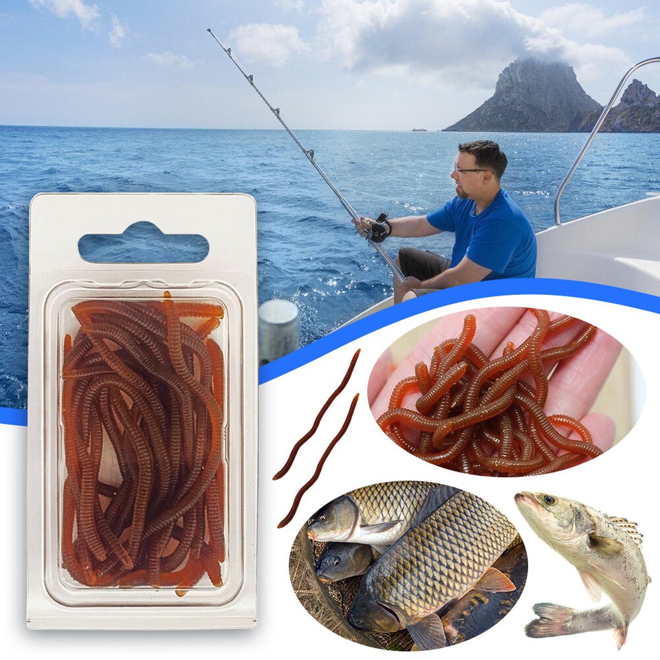 20Pcs Earthworm Bait 10cm Soft Worms Stickbaits for Fresh Water Fishing ...