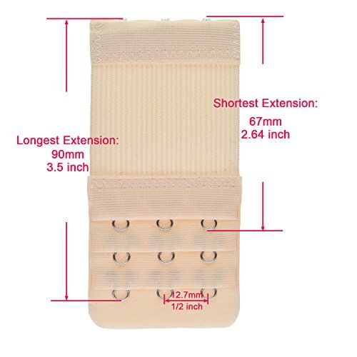Elastic Back Bra Band Extender 3 X 3 Hook and Eye Tape Stretchy ...
