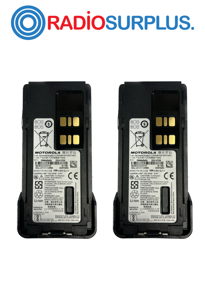 2x Motorola XPR7350e VHF Radio AAH56JDC9WA1AN, Antenna Battery ...