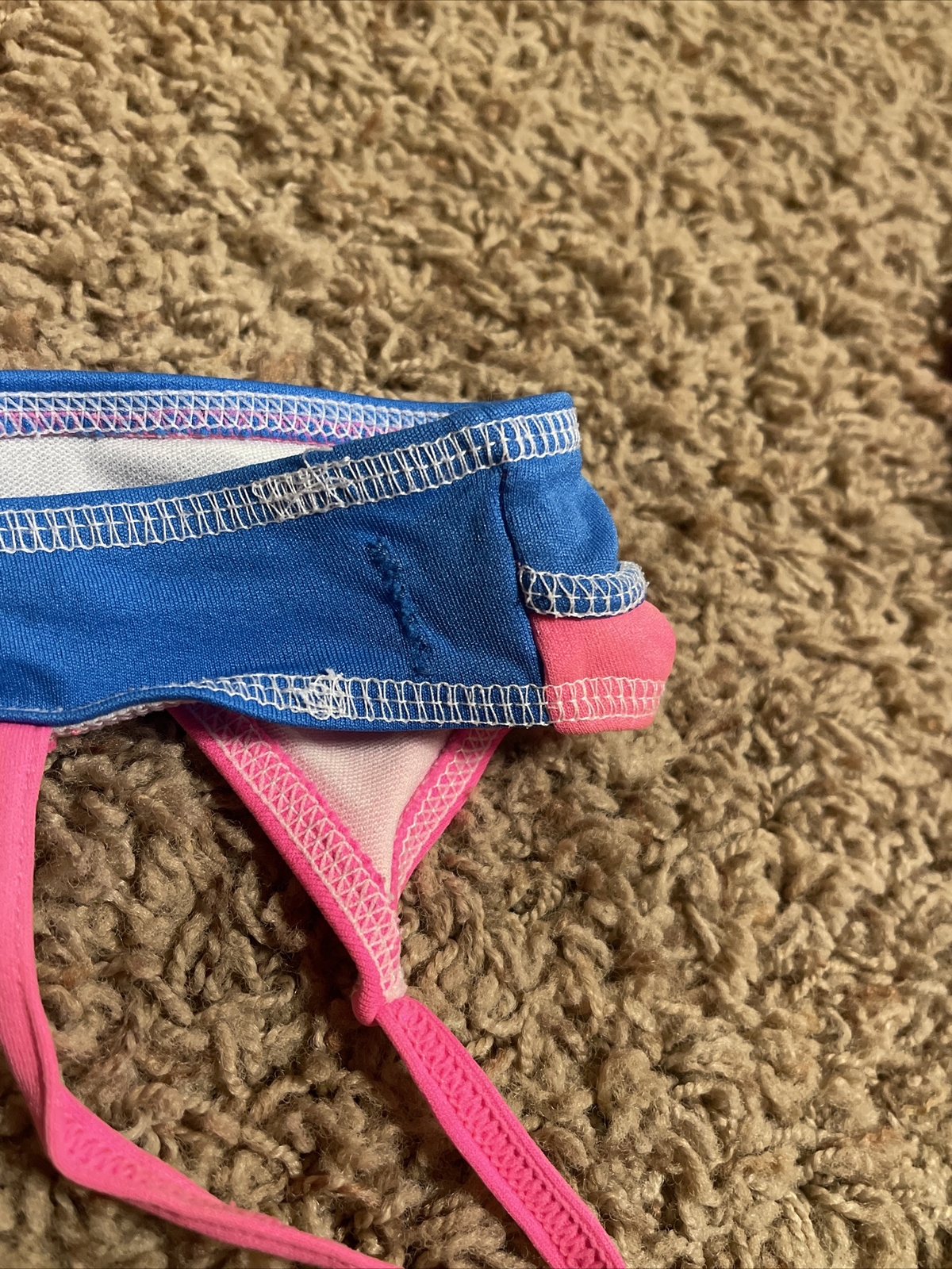 VTG 2001 BARBIE ZONE girls size 4 swimsuit Bikini Neon Pink Blue Mattel ...