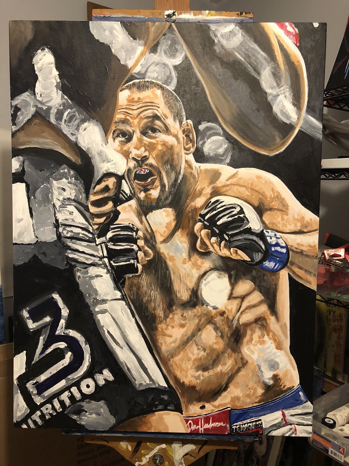 “The Legend Dan Henderson Hendo”, Original Painting Stretched Canvas ...