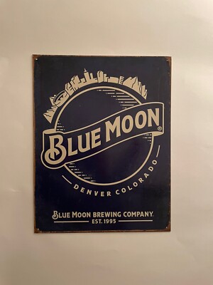 Blue Moon Vintage Style Tin Metal Sign For Garage/Shop/Man Cave 12.5” x ...