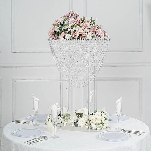 Clear 32 in Acrylic Flower DISPLAY STAND Crystal Chandelier Centerpiece ...