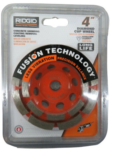 New RIDGID 4" Diamond Cup Wheel (AWD40) Factory Sealed Free Shipping ...