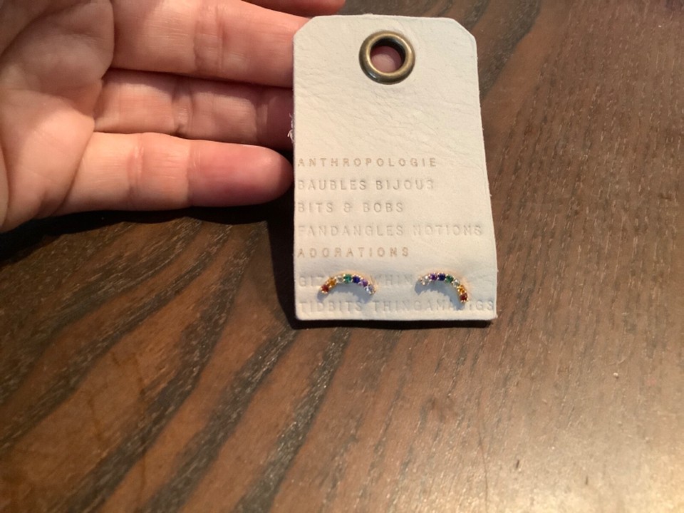 Anthropologie Crystal Rainbow Arc Earrings New with Tags | eBay