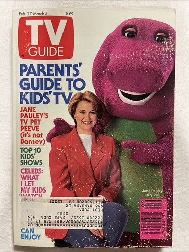 1993 February 27, TV Guide Magazine, Barney (SM6) | eBay