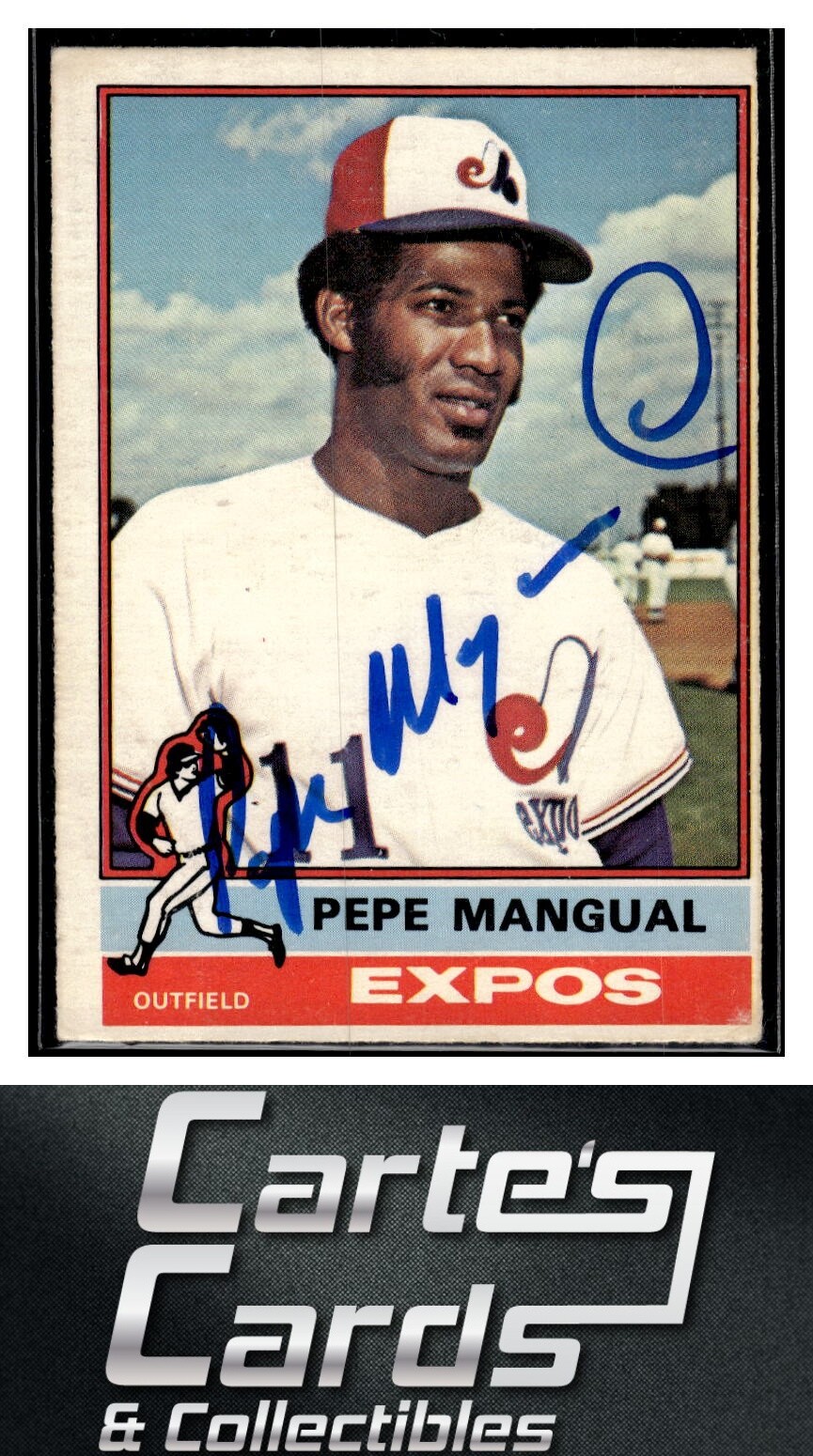 Pepe Mangual 1976 Topps #164 Montreal Expos TTM/IP Signed Autographed ...