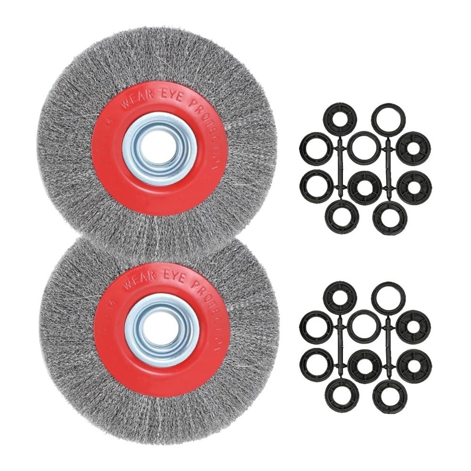 8in Bench Wire Wheel Brush for Bench Grinder Coarse Crimped Steel Wire ...