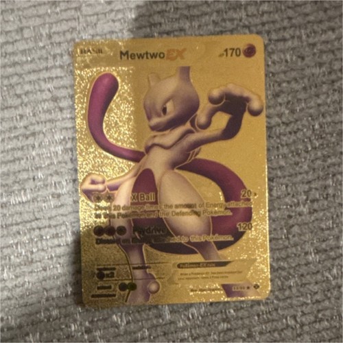 Mewtwo EX Gold Foil Pokémon TCG Card 170 English Standard Size ...