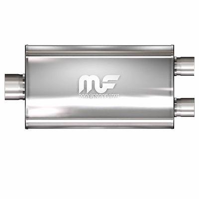 MAGNAFLOW 12587 Muffler Stainless Steel Single 3.5 inch Inlet x Dual 2. ...