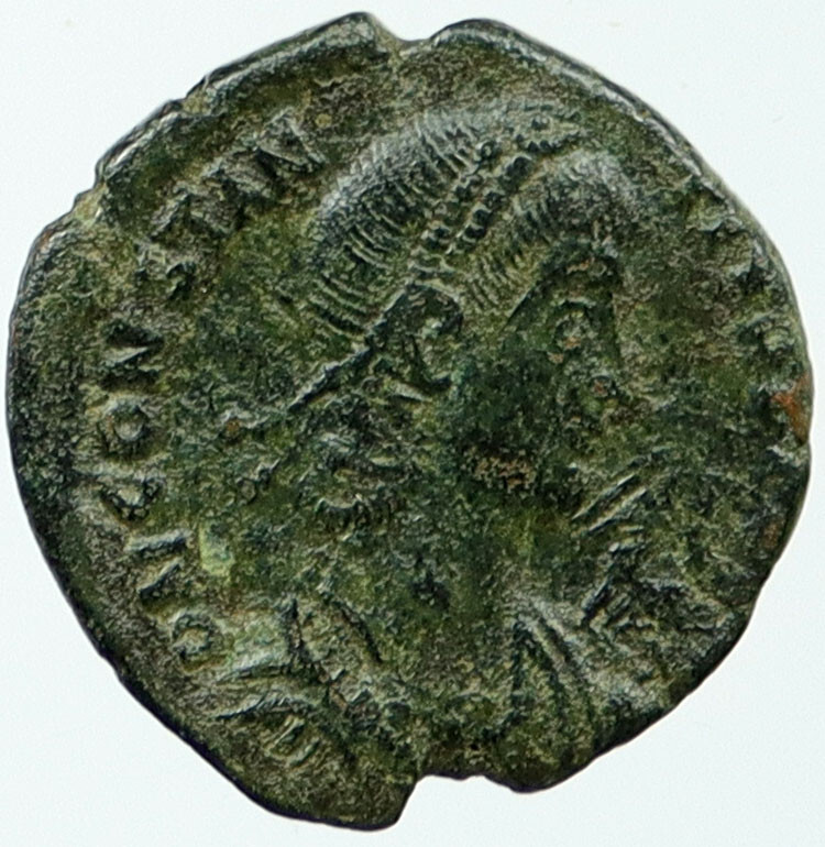 CONSTANTIUS II Authentic Ancient OLD Roman Coin GLADIATOR BATTLE SCENE ...