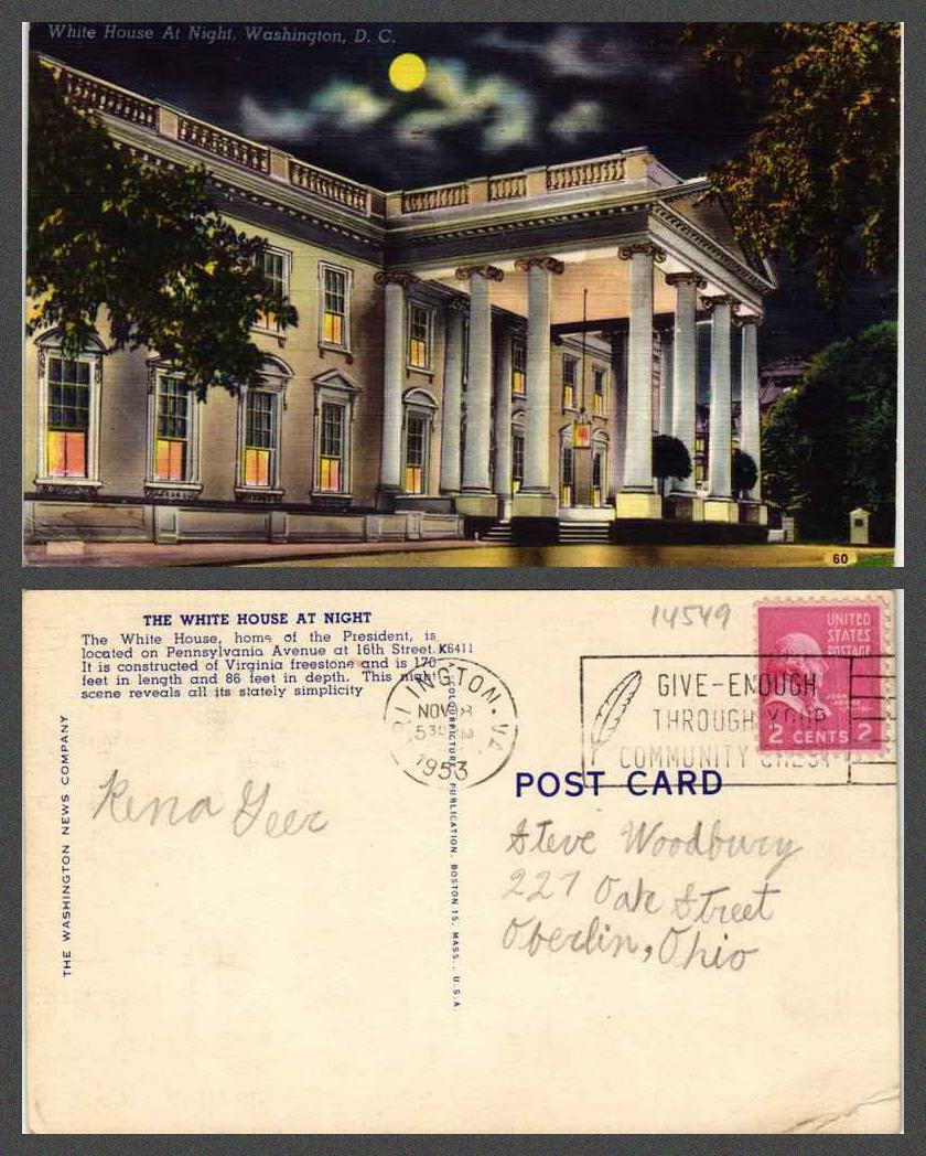 DISTRICT OF COLUMBIA The White House VINTAGE POSTCARD | eBay