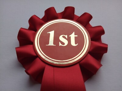 1st Place Rosettes Red x 5 to 50 Pick Your Pack Quantity FREE POSTAGE ...