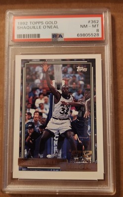 1992-93 TOPPS GOLD #362 SHAQUILLE SHAQ O'NEAL RC MAGIC ROOKIE RARE PSA ...