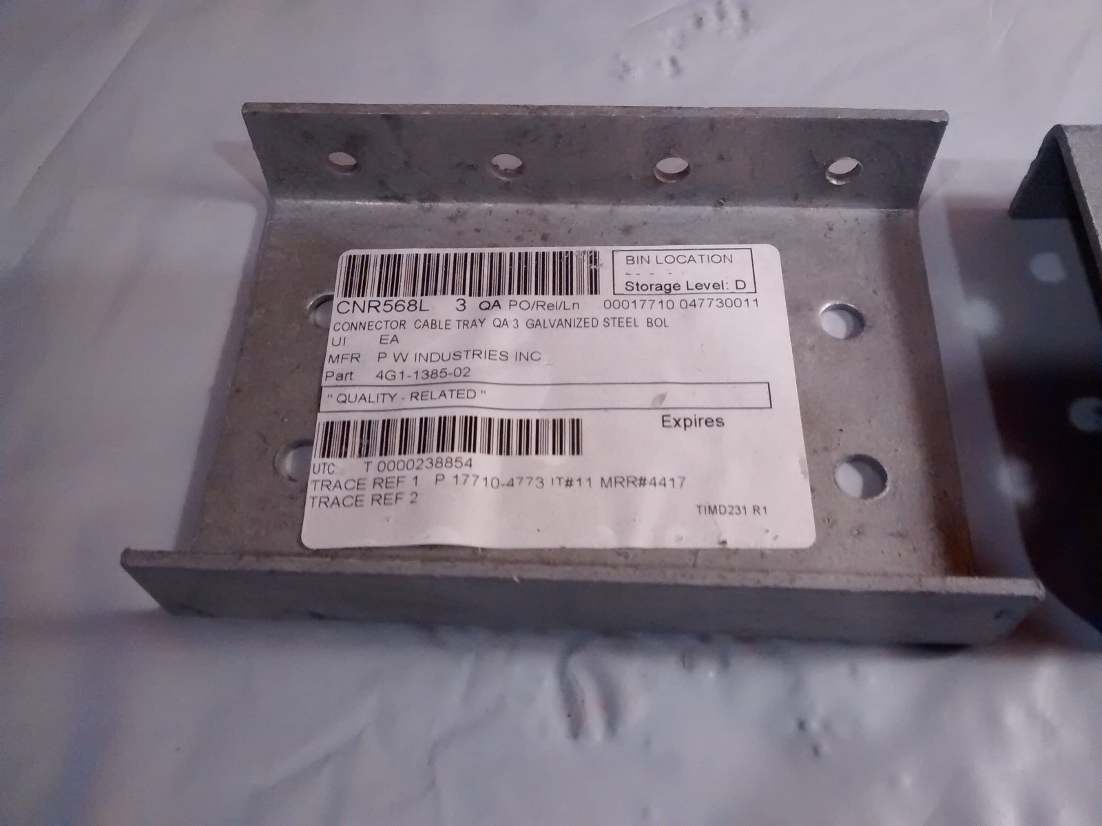 2 PW Industries Connector Cable Tray Steel 4G1-1385-02 Mid Span Splice ...