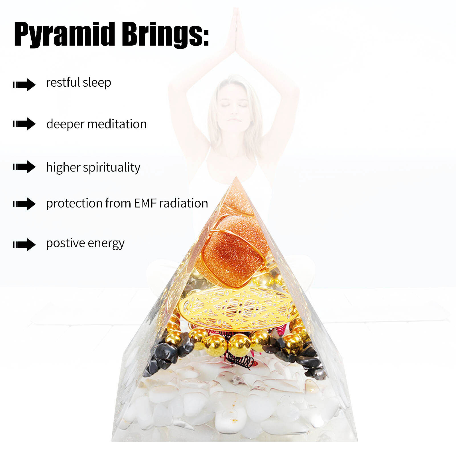 Crystal Pyramid Reiki Charged Healing Crystal Orgone Pyramids Stones ...
