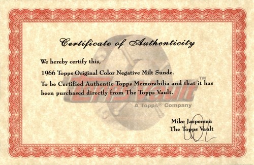 1966 Topps Color Negative Milt Sunde Minnesota Vikings .. EXCELLENT ...