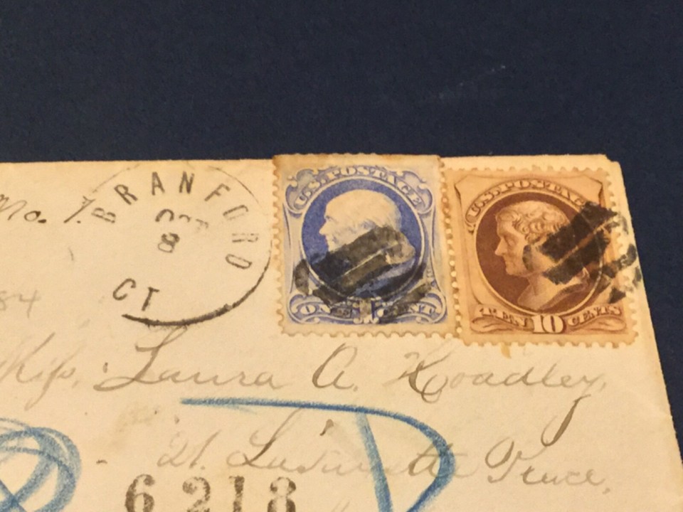 US COVER DUAL STAMPS #145 & 150 Dual Cancellation, CDS -BRANFORD ...