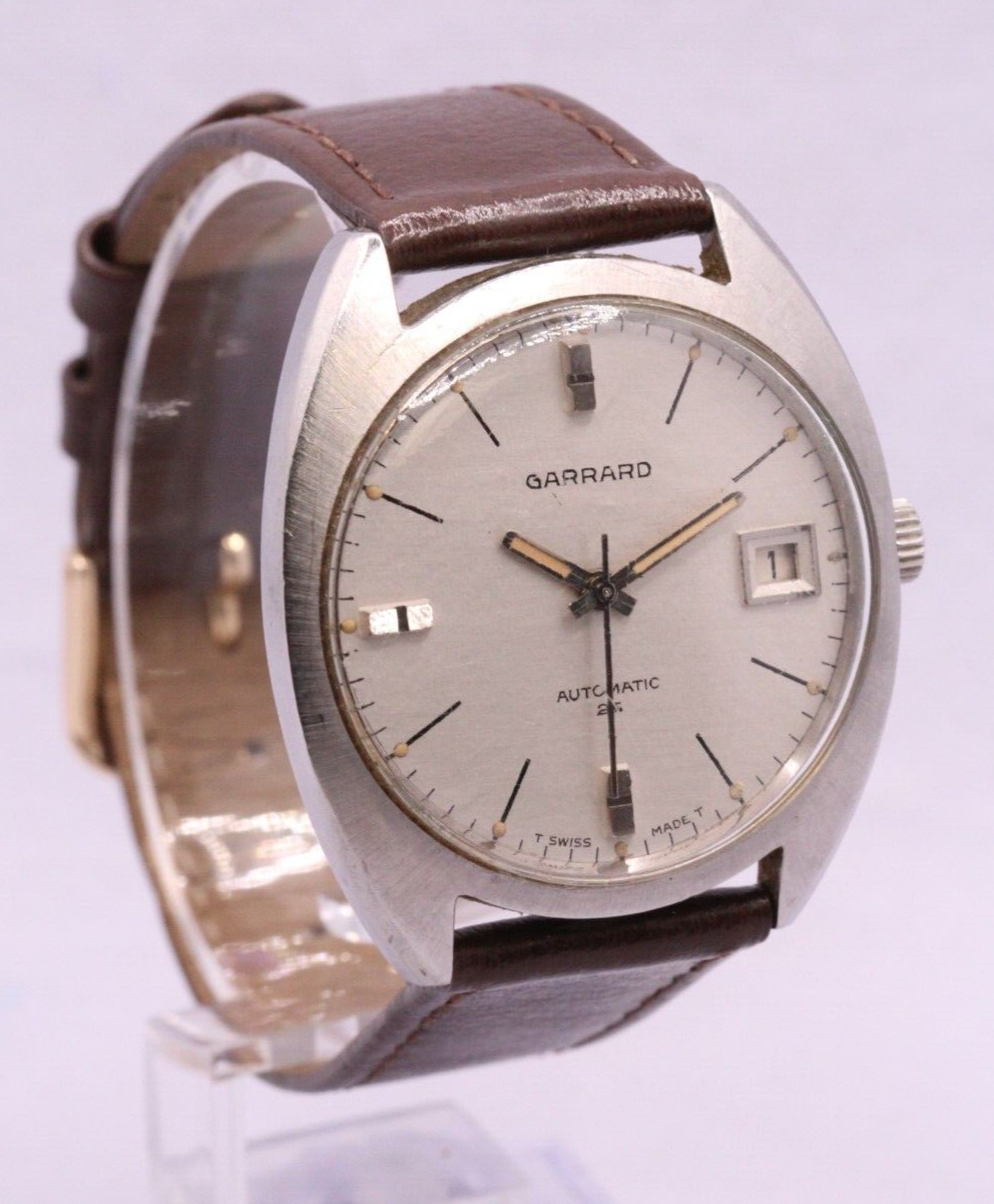Garrard 25 Jewels Automatic Gents Watch 33mm Leather Strap 8.25" 653763 ...