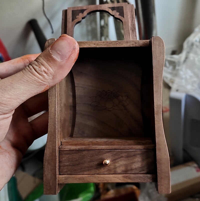 Mini Wood Portable Buddhist Altar Butsudan Shrine God Zen House Pet ...