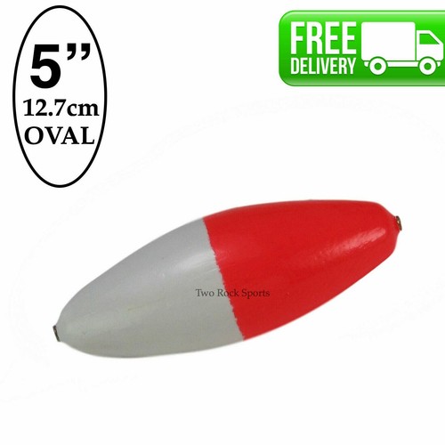 5" OVAL Balsa Wood Fishing FIXED depth / SLIP Cast Float Bobber - Red ...