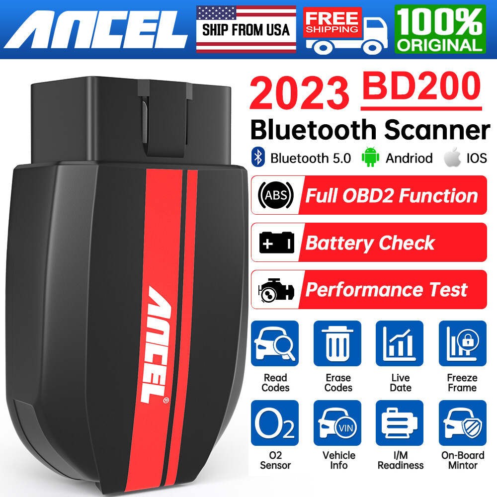 ANCEL BD200 OBD2 Code Reader Bluetooth 5.0 Engine Check Battery ...
