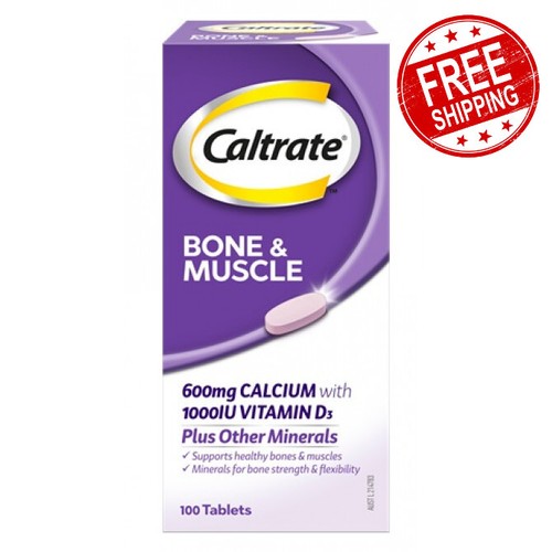 Caltrate Bone & Muscle Health Plus 600mg Calcium 1000 IU Vitamin D3 100 ...