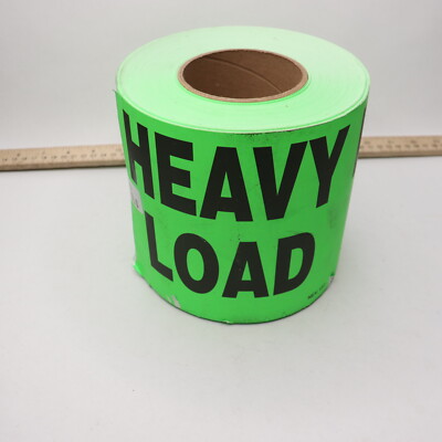 (500-Pcs) Removable Adhesive Rectangle Labels "HEAVY LOAD" Fluorescent ...