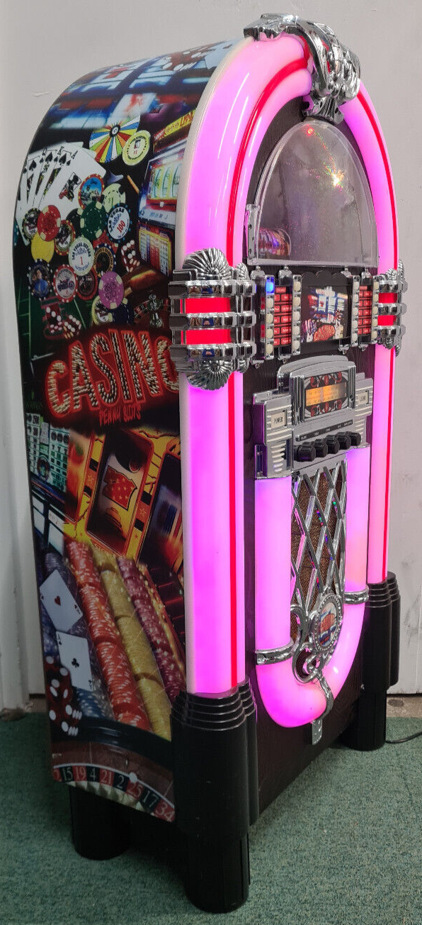 Stunning Free Standing Retro Style Jukebox CD Player, USB Radio with ...