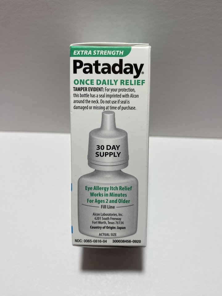 Pataday Eye Allergy Itch Relief, EXTRA STRENGTH .085 fl oz Exp. 05/2025 ...
